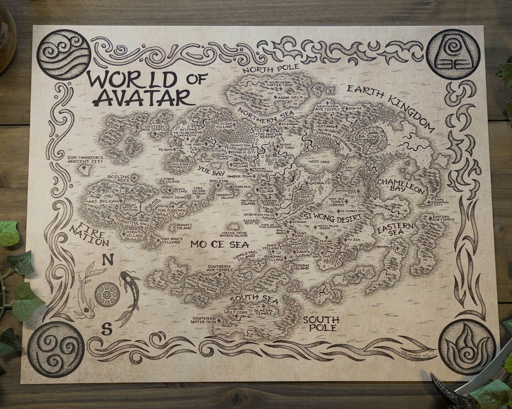 Avatar the Last Airbender Map – Oakleaf Arrow Studios